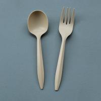 China Disposable Degradable Cornstarch Primary Color 16cm Knife And Fork Spoon Chinese And Western Tableware for sale