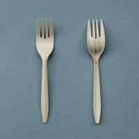 China Disposable Degradable Cornstarch Primary Color 16cm Knife And Fork Spoon Chinese And Western Tableware for sale