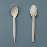 China Disposable Degradable Cornstarch Primary Color 16cm Knife And Fork Spoon Chinese And Western Tableware for sale