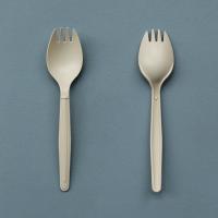 China Disposable Degradable Cornstarch Primary Color 16cm Knife And Fork Spoon Chinese And Western Tableware for sale
