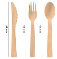 China 100% Bamboo Forks Spoons Knives Cutlery Compostable Biodegradable Utensils Set for sale