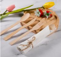 China 100% Bamboo Forks Spoons Knives Cutlery Compostable Biodegradable Utensils Set for sale