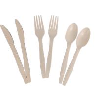 China Disposable Primary Color Cornstarch Spoon Light Convenient To Carry The Knife And Fork By The Party Camping for sale