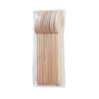 China Disposable Degradable 16cm Wooden Spoon Primary Color Party Camping Easy To Carry for sale
