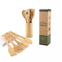 China 300mm Biodegradable Bamboo Shovel Utensils Set Practiced Tools Reusable For Home Kitchen Restaurants Hotel Food Cooking for sale