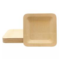 China Disposable Square Bamboo Plate Food Decoration Party Plate for sale