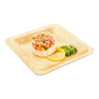 China Biodegradable Round Bamboo Dinner Plates Disposable Food Tableware for sale