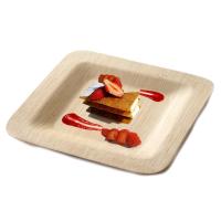 China Biodegradable Round Bamboo Dinner Plates Disposable Food Tableware for sale