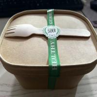 China 17 Cm Disposable Takeaway Brown Rectangle Kraft Paper Food Container With Cutlery Set In Restaurants Fast Food Store for sale