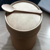 China Diameter Of 14 Cm Disposable Takeaway Box Kraft Paper Food Container Set With Cutlery Used In Hotel Restaurants for sale