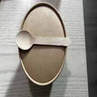 China Disposable Takeaway Kraft Paper Box With Spoon Fork Customized Set Food Container In Restaurants For Food Fruit for sale