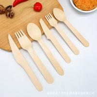 China 100% Natural Eco Friendly Disposable Bamboo Cutlery Set with Pouch Bag for sale