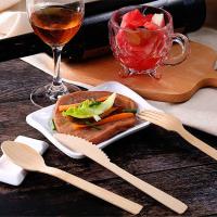 China 100% Natural Eco Friendly Disposable Bamboo Cutlery Set with Pouch Bag for sale
