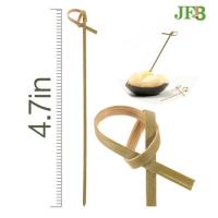 China Party Appetizer Bamboo Knot Pickss Knotted Skewers 15cm 6inch for sale