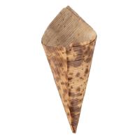 China LFGB Bamboo Leaf Disposable Serving Cone For French Fry for sale