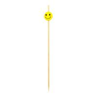 China Fancy Smiley Face Disposable Decorative Bamboo Picks Toothpicks For Appetizer 12cm for sale