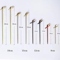 China Green Disposable Garnish Food Bamboo Knot Skewers 12cm for sale