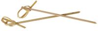 China Green Disposable Garnish Food Bamboo Knot Skewers 12cm for sale