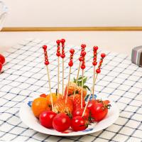 China 12cm Natural Bamboo Food Picks Skewers Toothpicks For Party Bar for sale