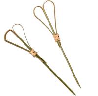 China 9cm Disposable Heart Shaped Decorative Bamboo Food Picks Toothpicks For Wedding for sale