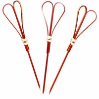 China 9cm Disposable Heart Shaped Decorative Bamboo Food Picks Toothpicks For Wedding for sale