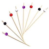 China Colorful Spot Ball Decorative Bamboo Food Picks In Bulk FDA approved for sale