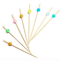 China Colorful Spot Ball Decorative Bamboo Food Picks In Bulk FDA approved for sale