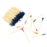 China 6.5 Cm Colorful Disposable Decorative Bamboo Wood Tooth Picks For Cocktail Fruit for sale