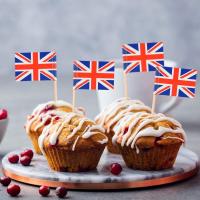 China 6.5cm Decorative Cocktail Stick Flags Wooden Cake Burger Toothpick Flags for sale