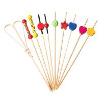 China Eco Friendly Cocktail Disposable Bamboo Food Picks Toothpicks 6 Inch For Food for sale