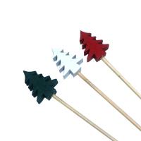 China Christmas Tree Decorative Cocktail Picks Disposable Bamboo Garnish Sticks for sale