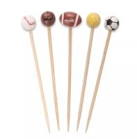China Disposable Football Bamboo Food Picks Fancy Cocktail Toothpicks Party Supplies for sale