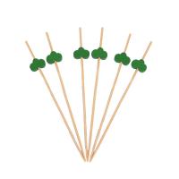 China Custom Disposable Bamboo Cocktail Garnish Picks Flower Shaped 15cm for sale