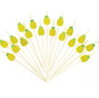 China 12cm Disposable Cocktail Decorative Bamboo Food Picks Stick Pineapple Bead for sale