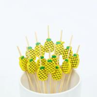 China 12cm Disposable Cocktail Decorative Bamboo Food Picks Stick Pineapple Bead for sale