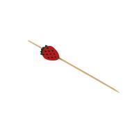 China Strawberry Shaped Beaded Bamboo Food Picks Cocktail Skewers 100pcs/Pack for sale