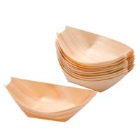 China 6 inch Disposable Wooden Sushi Serving Boat Plate For Food for sale