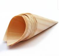 China 80mm Pine Small Wooden Disposable Serving Cone For French Fry Appetizers 100 Pack for sale