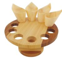 China 240mm Food Container Disposable Serving Cone Pine Wooden for chip for sale