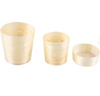 China FDA Disposable Dessert Cups Pine Wooden Food Serving Cups JFB-WC-010 for sale
