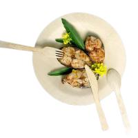 China Biodegradable Disposable Bamboo Cutlery Knives Individually Wrapped 17CM for sale