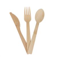 China Biodegradable Disposable Bamboo Cutlery Knives Individually Wrapped 17CM for sale