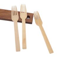 China 100 Nature Disposable Bamboo Wooden Cutlery Bulk Fork 17CM for sale