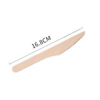 China Custom 16cm Disposable Wooden Utensils Biodegradable Cutlery  Knives for sale