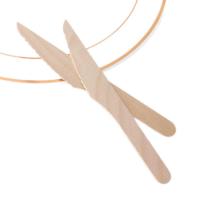 China Custom 16cm Disposable Wooden Utensils Biodegradable Cutlery  Knives for sale