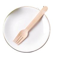 China 6Inch Compostable Disposable Wooden Utensils Fork Cutlery for sale