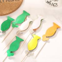 China 4Inch Disposable Flower Decorative Bamboo Food Picks Skewers for sale