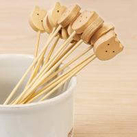 China Animal Shape Disposable Bamboo Cocktail Picks Customized Shape Bamboo Food Picks for sale