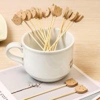China Animal Shape Disposable Bamboo Cocktail Picks Customized Shape Bamboo Food Picks for sale