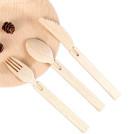 China 17cm Eco Friendly Disposable Bamboo Cutlery Biodegradable Wooden Picnic Forks for sale